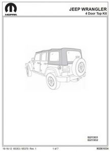 Jeep Wrangler JK Unlimited Soft Top Mopar 82213651 82213652